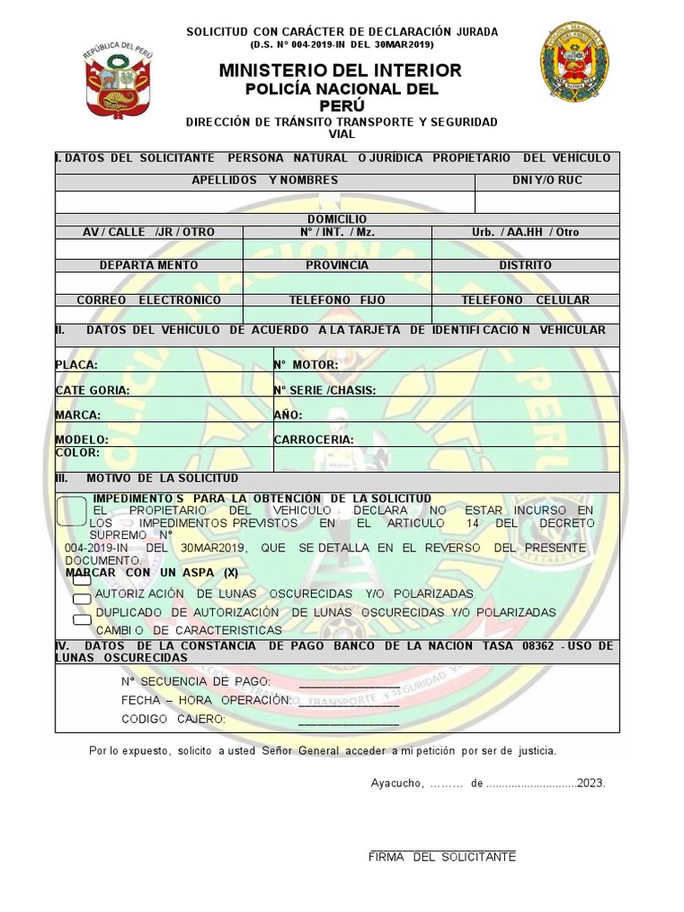 Formato Declaracion Jurada/constancia De Autenticaci N Ejemplo
