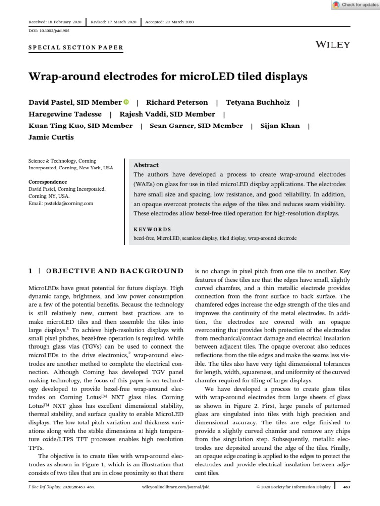 Wrap-Around Electrodes For microLED Tiled Displays | PDF | Engineering | Tile