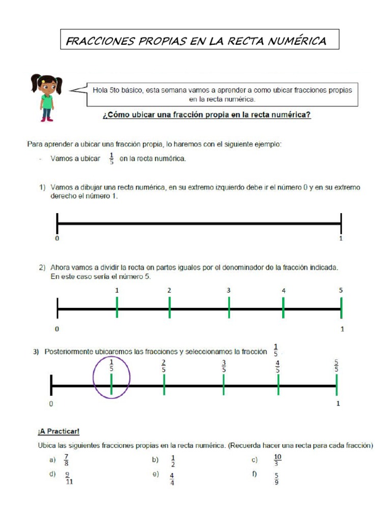 Fracciones en La Recta Numérica | PDF