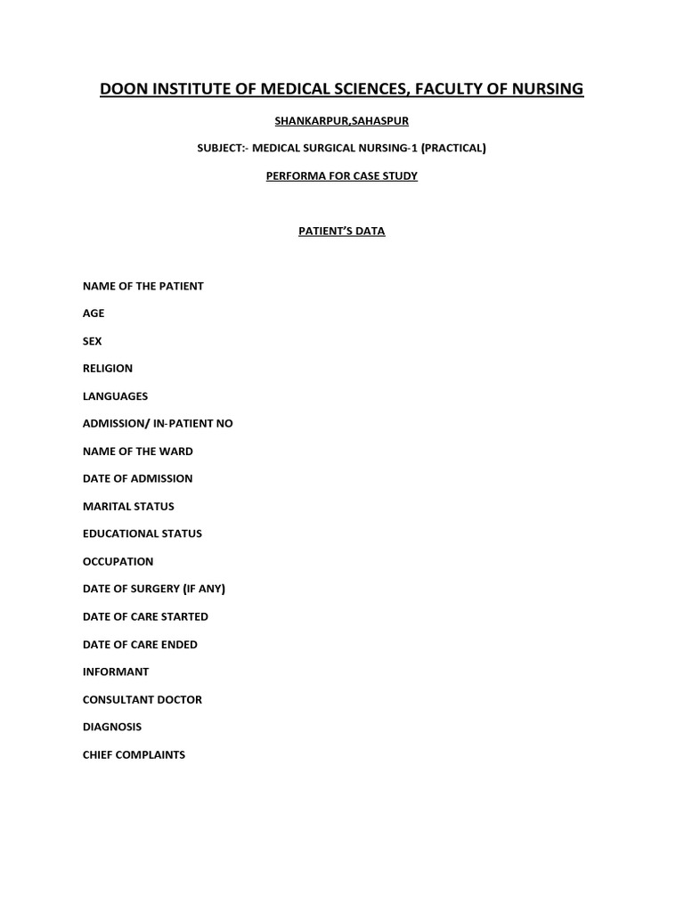 Case Study | PDF | Physical Examination | Medical Diagnosis