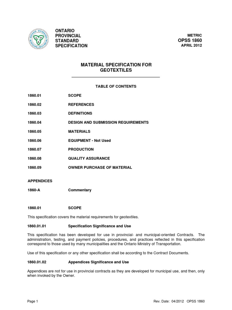 OPSS 1860 Apr12 | PDF