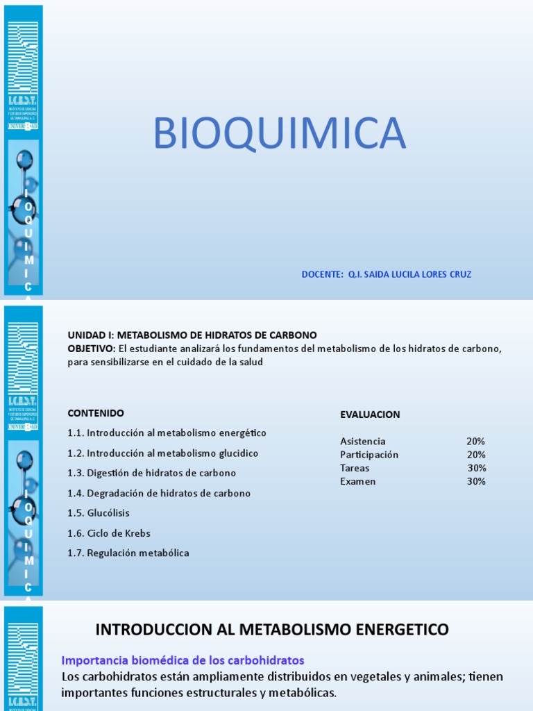 Bioquimica Unidad I | PDF