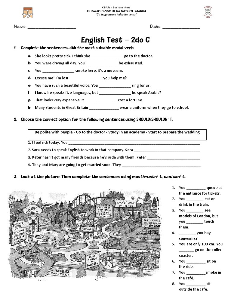 Test Modal Verbs | PDF | Verb | Languages