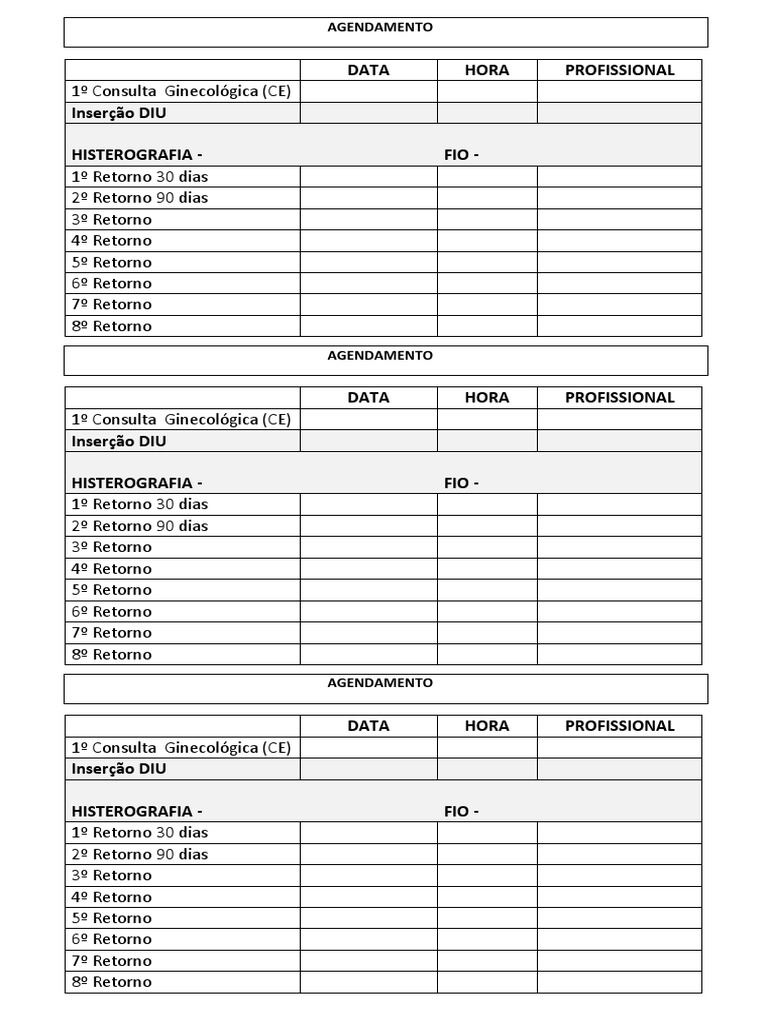 Cartão Agendamento Planejamento Familiar | PDF