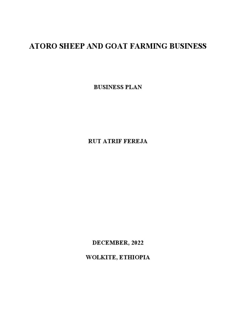 Atoro Proposal | PDF | Sheep | Goat