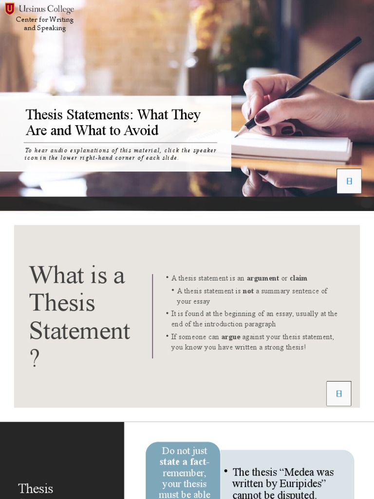 Thesis Statements and What To Avoid Revision | PDF | Career & Growth ...