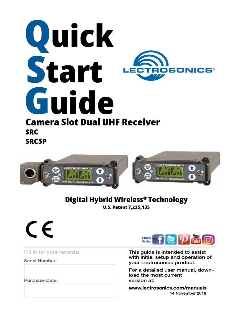 Lectrosonics SRC Start Guide | PDF | Power Supply | Information And ...