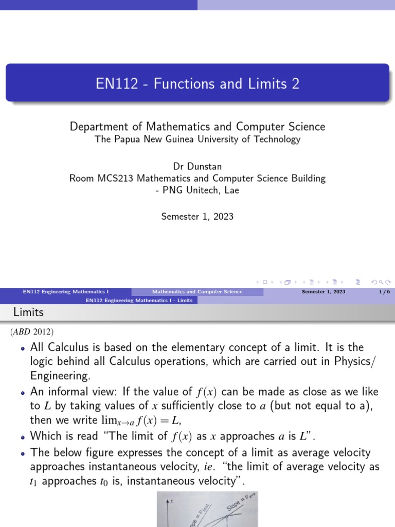 EN112 Slide Show Limits | PDF | Mathematics | Mathematical Analysis