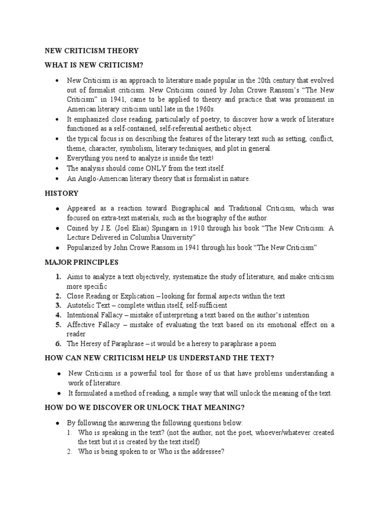 New Criticism | PDF