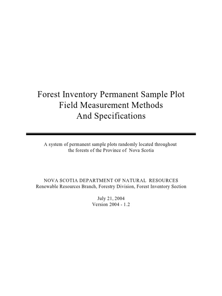 Manual For Permanent Sample Plot | PDF | Ecosystem | Trees