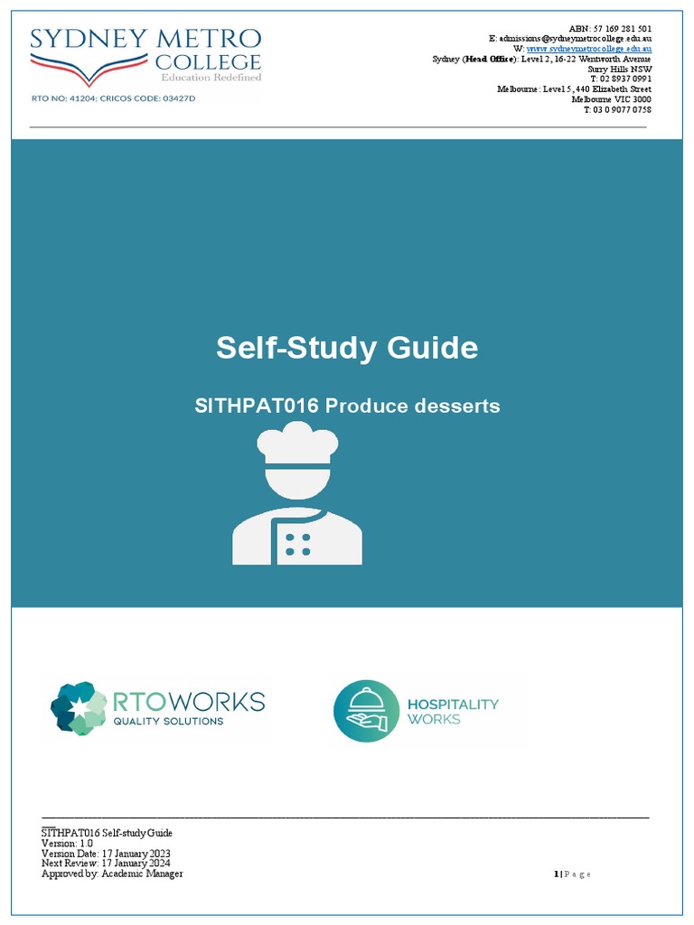 SITHPAT016 Self-Study Guide | PDF SITHPAT016 Self-Study Guide | PDF