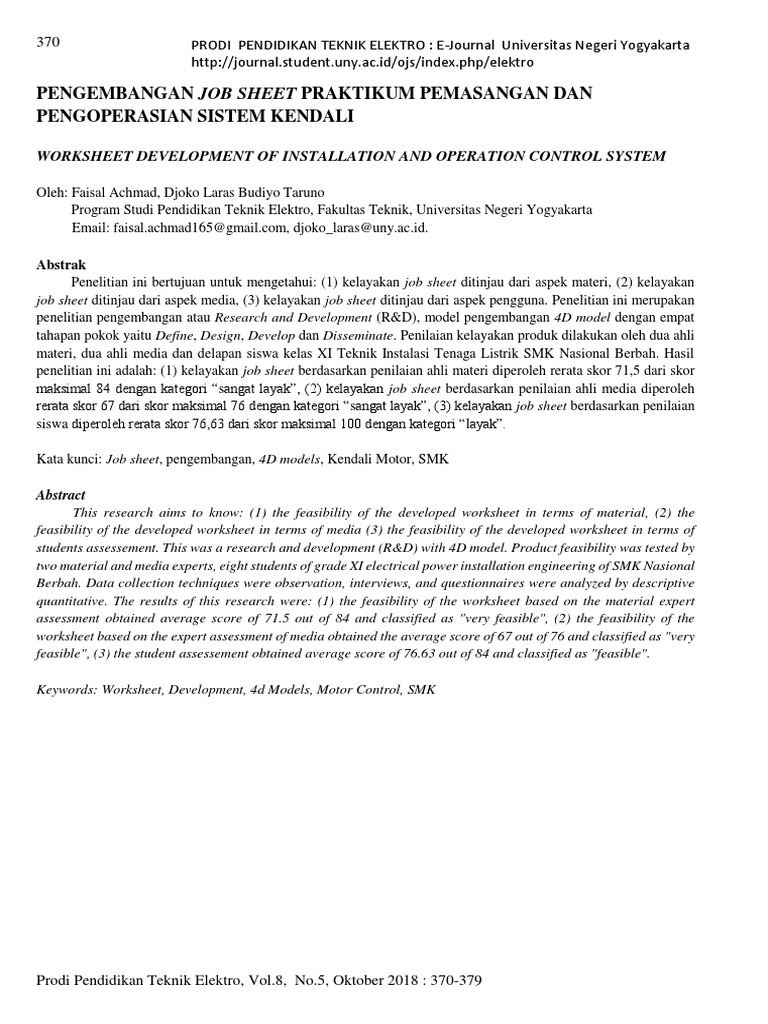 Pengembangan Jobshee Praktikum Pemasangan Dan Pengopreasian Sistem ...