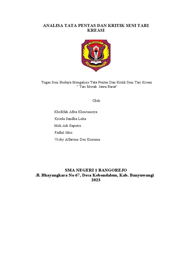 Analisa Tata Pentas Dan Kritik Seni Tari Kreasi | PDF