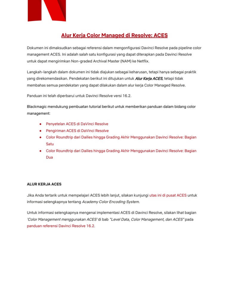 Id Color Managed Workflow In Resolve Aces Pdf