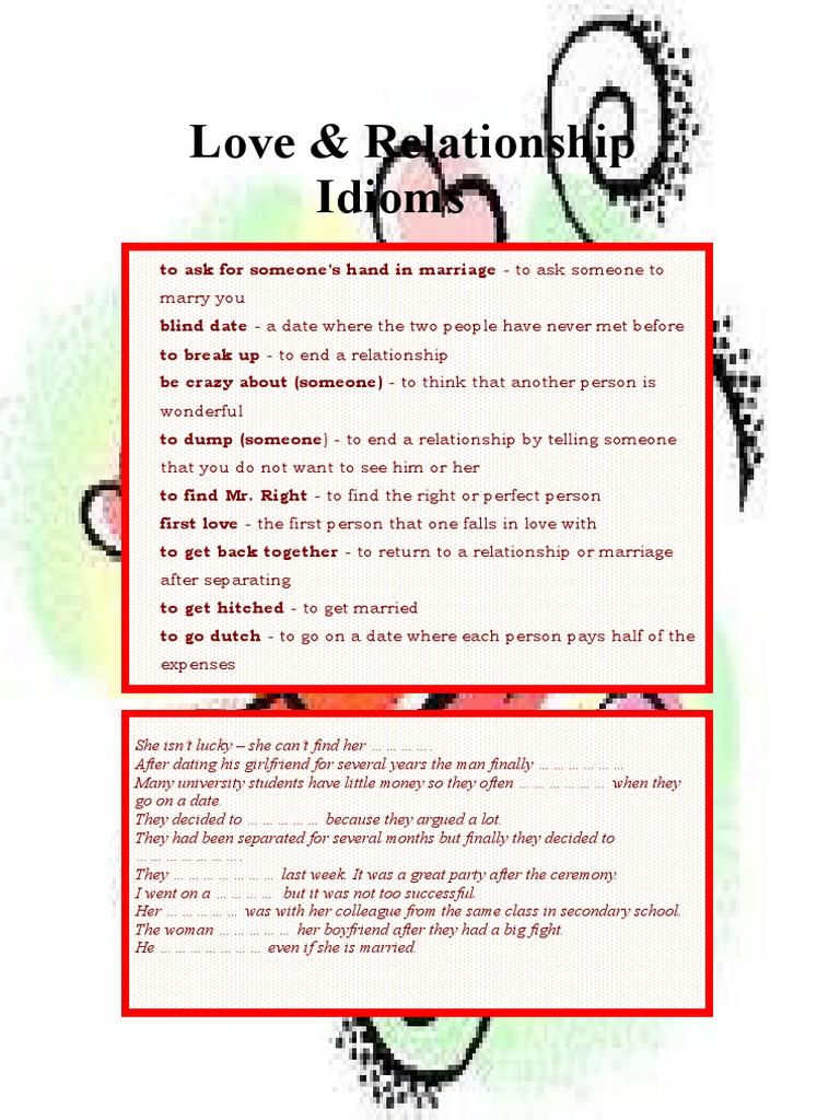 Idioms for Love and Relationships | PDF | Language Arts & Discipline