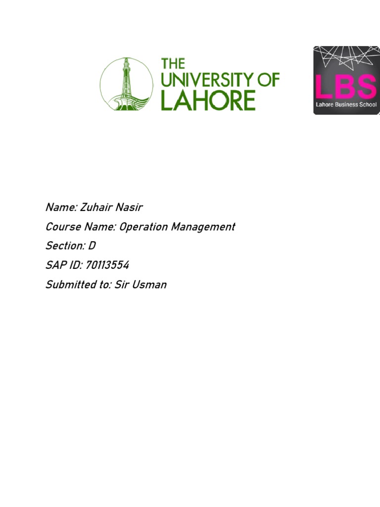 Operation Management Assignment 2 | PDF | Technology & Engineering