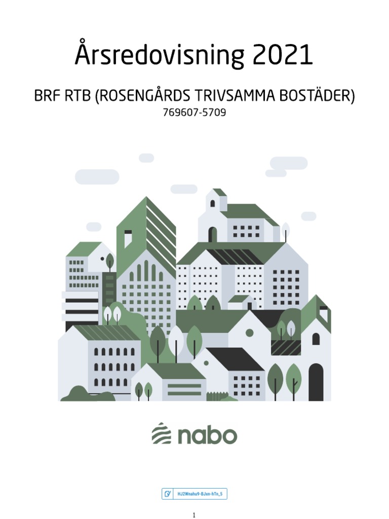 Arsredovisning BRF RTB 2021 | PDF