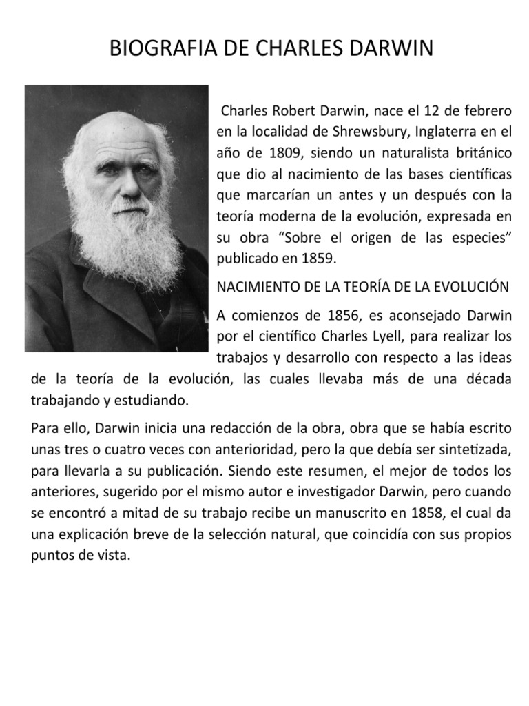 Charles Darwin y la Teoría de la Evolución | PDF | Filosofía | Historia