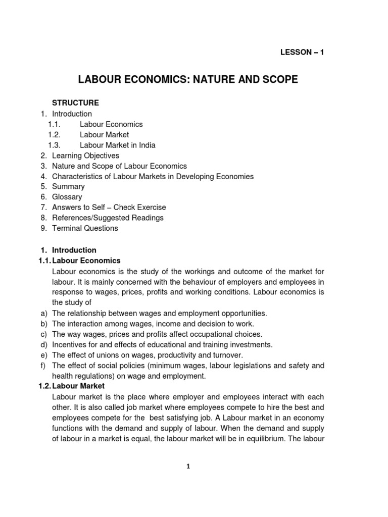 Labour Economics (Lesson 1-14) | PDF | Labour Economics | Elasticity ...