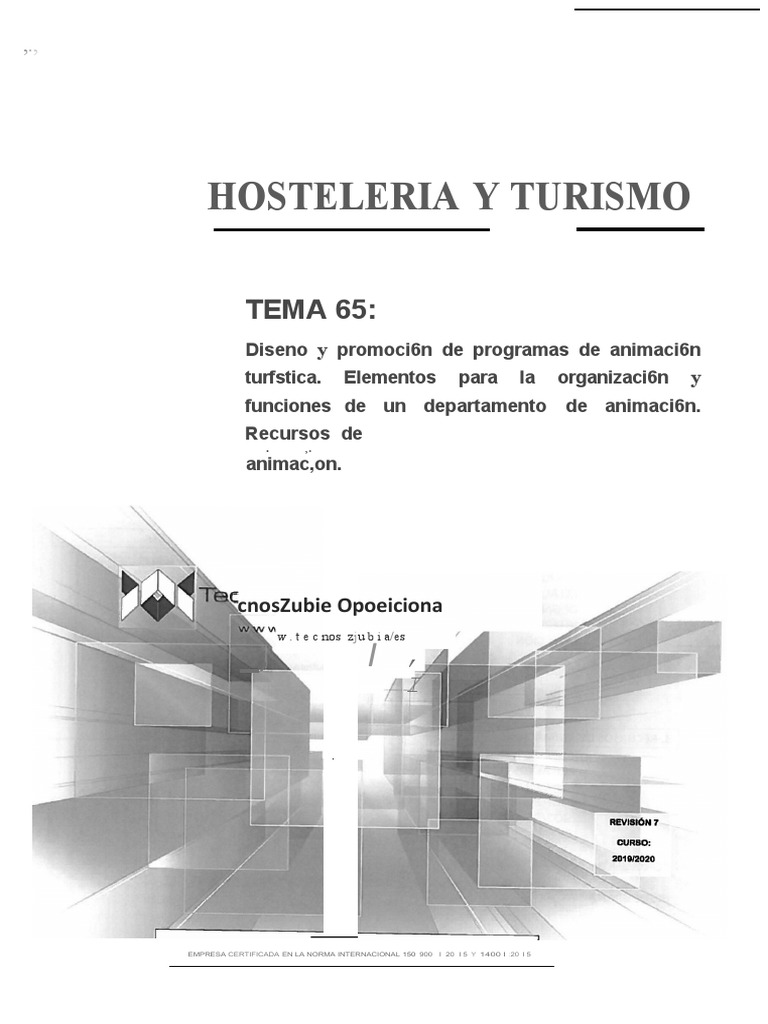 Tema 65 | Descargar gratis PDF | Hotel | Turismo