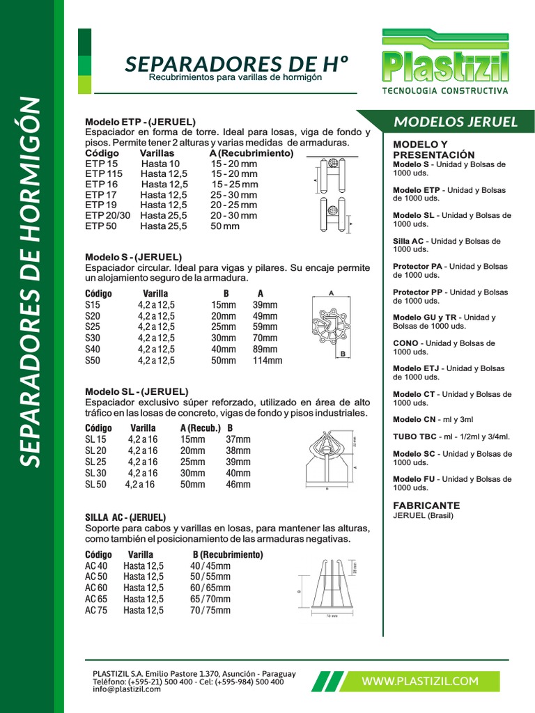 Separadores-de-Hº-JERUEL | PDF | Ingeniería de Edificación | edificio