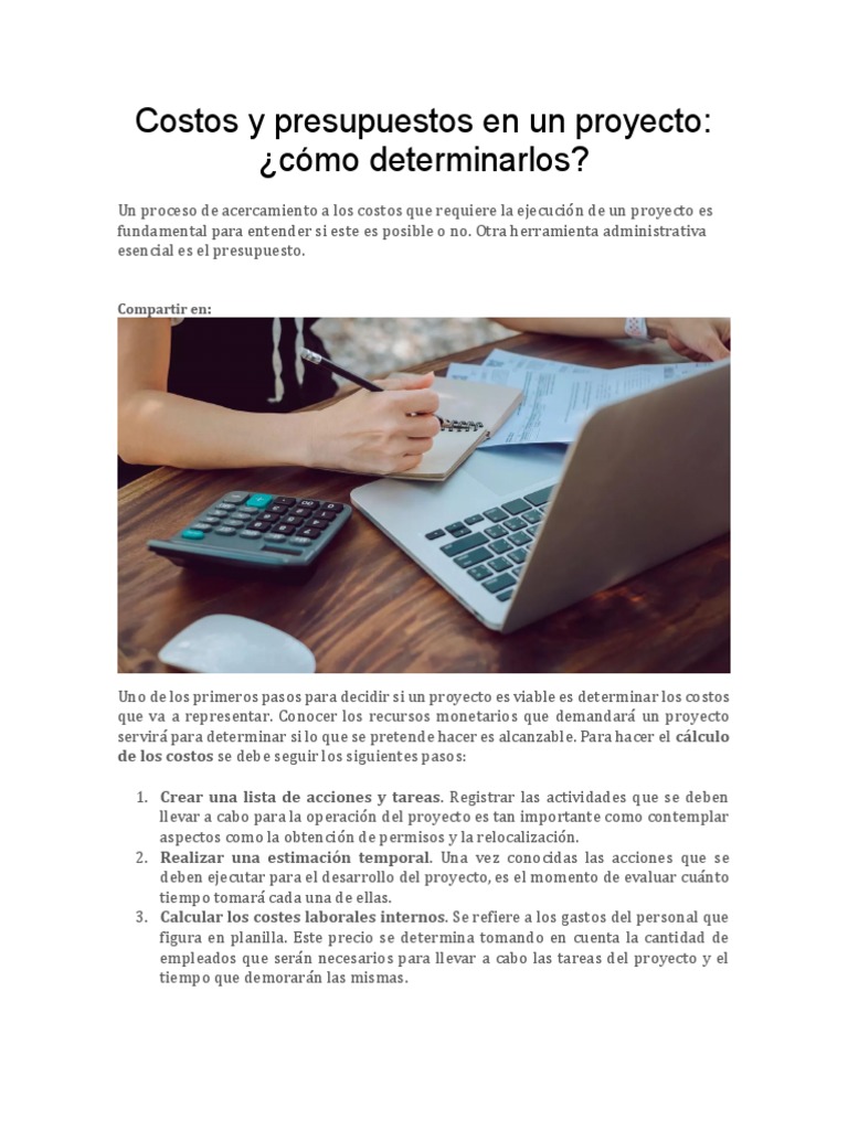 Costos y Presupuestos | Descargar gratis PDF | Presupuesto | Business