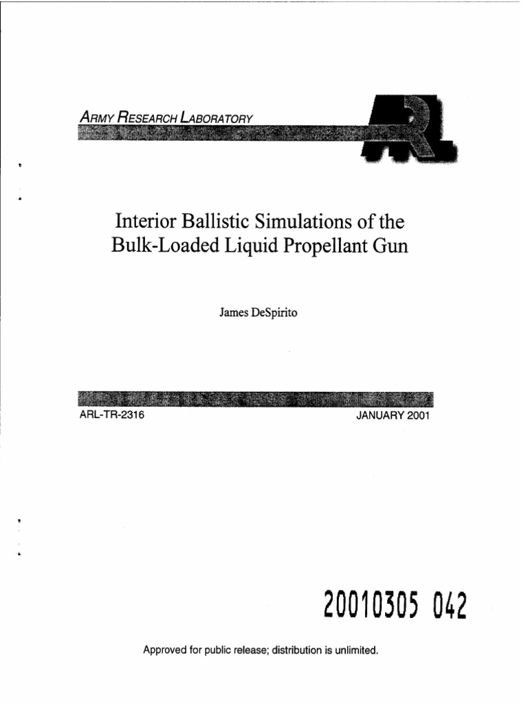 Interior Ballistic Simulations Ofthe | PDF | Gases | Gun Barrel