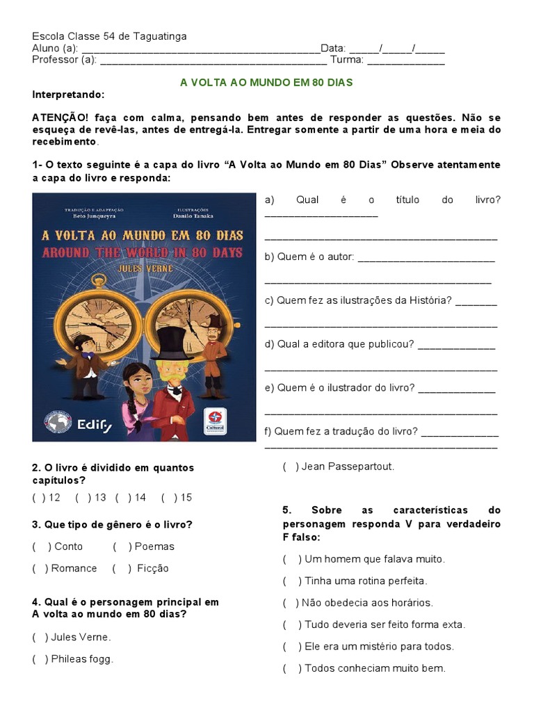 A Volta Ao Mundo em 80 Dias | PDF | Volta ao Mundo em Oitenta Dias