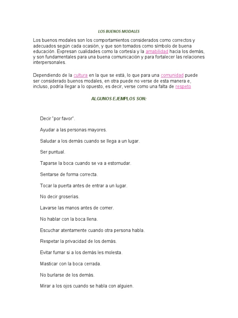Los Buenos Modales | PDF