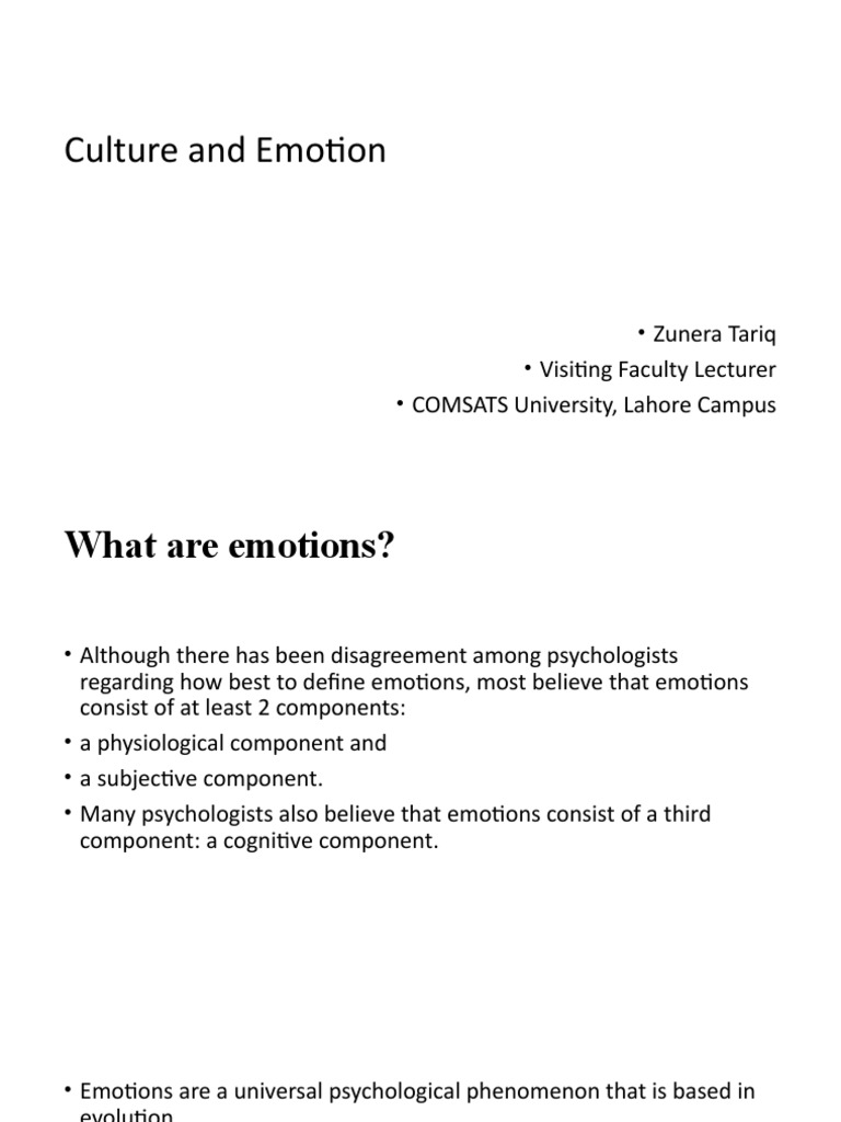 Culture's Impact on Emotional Expression | PDF | Emotions | Feeling