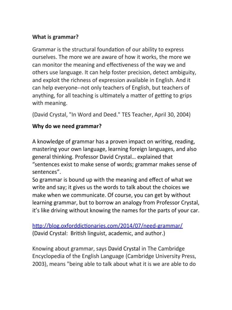 Importance of Grammar in Communication | PDF | Foreign Language Studies