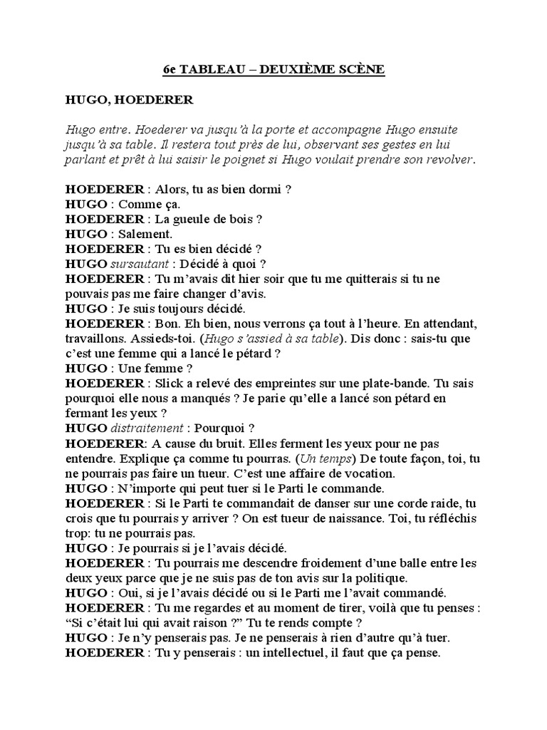 Dialogue entre Hugo et Hoederer | PDF