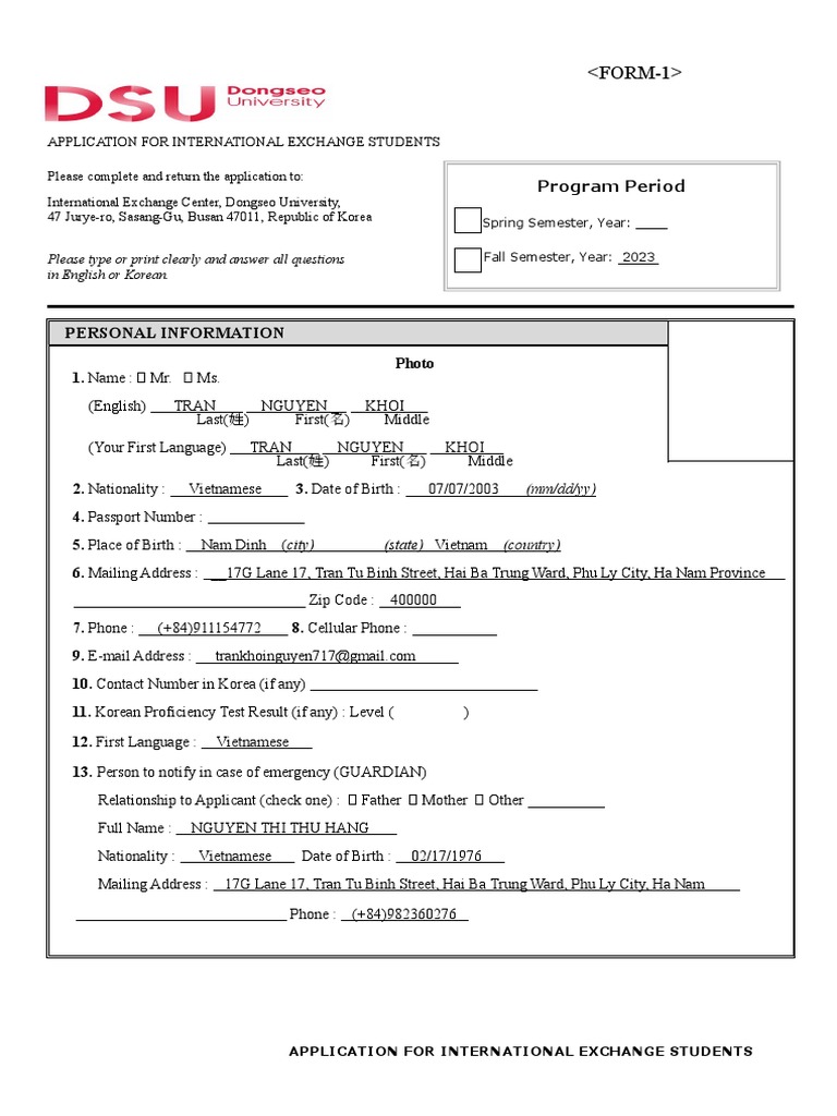 mẫu form 1.2 1 | PDF | Vietnam