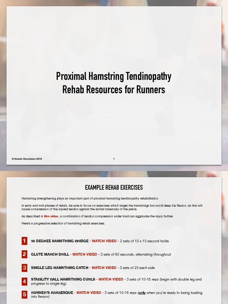 Proximal Hamstring Tendinopathy Rehab Download | PDF | Running ...