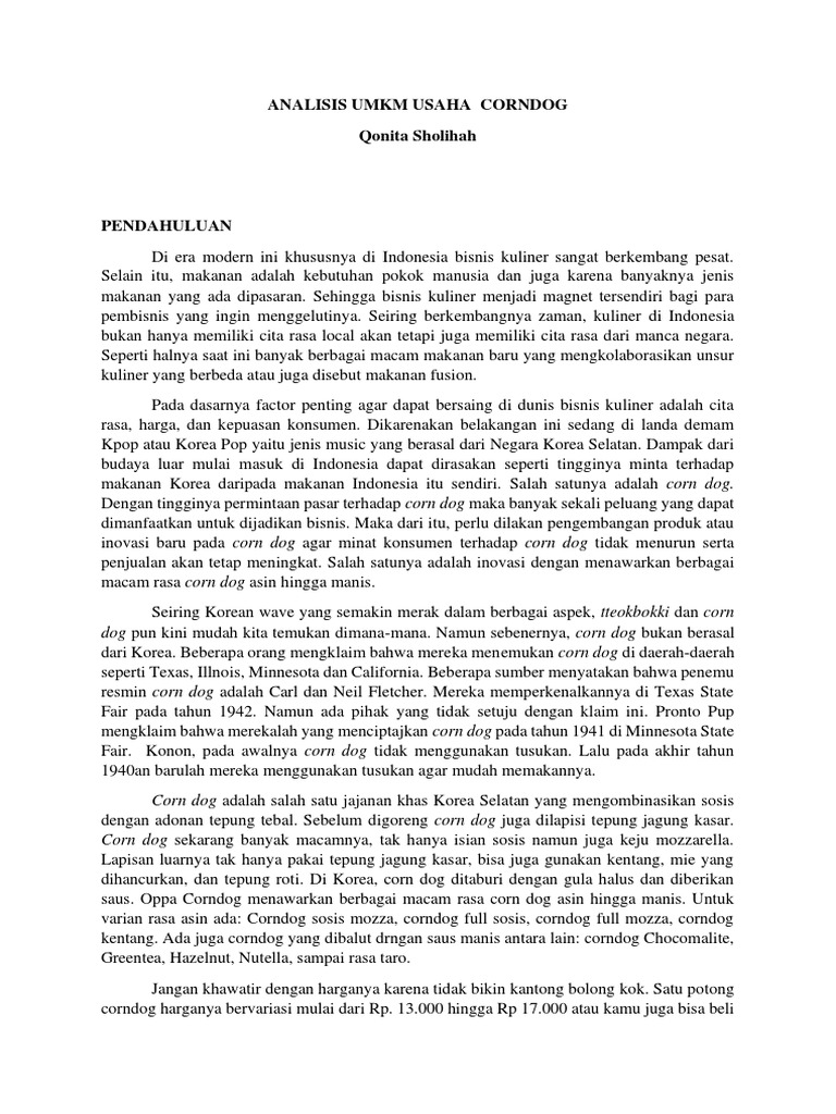Analisis Swot Oppa Corndog | PDF