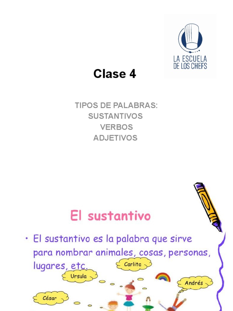 Clase 4. Tipos de Palabras, Sustantivos, Adj. y Verbos | PDF