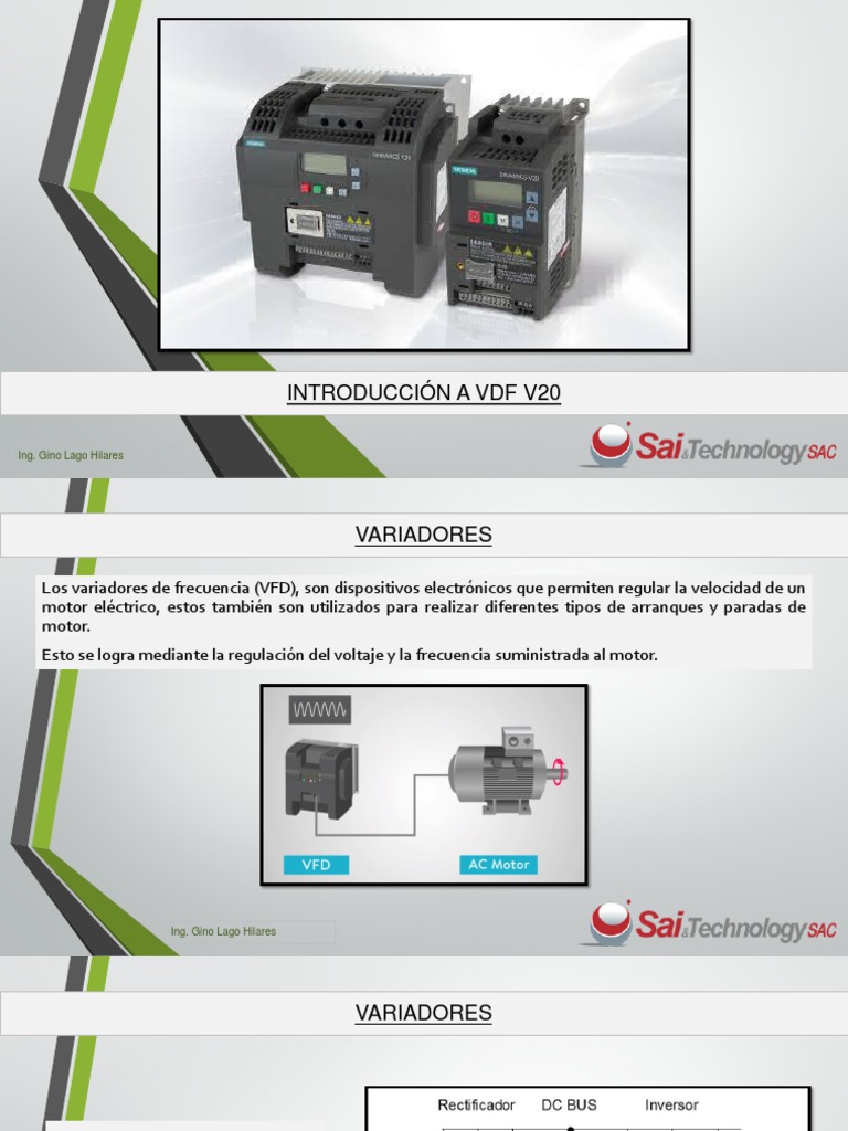 Introducción a Variadores VFD V20 | PDF