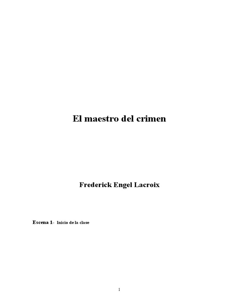 Lacroix, Frederick Engel - El Maestro Del Crimen | PDF