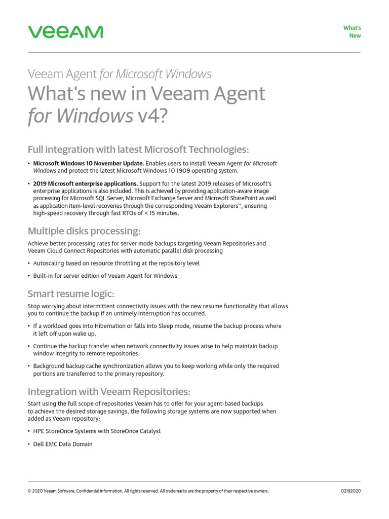 Veeam Agent Windows 4 0 Whats New | PDF | Backup | Microsoft Windows