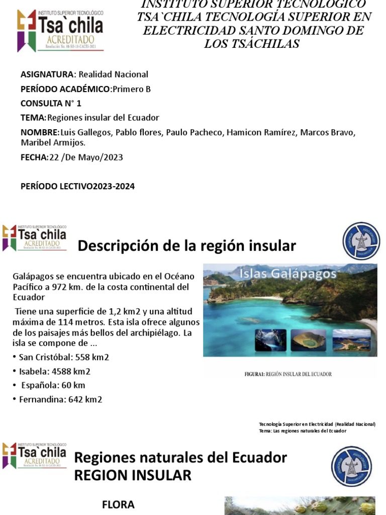 Características de la Región Insular de Ecuador | PDF | Islas Galápagos ...