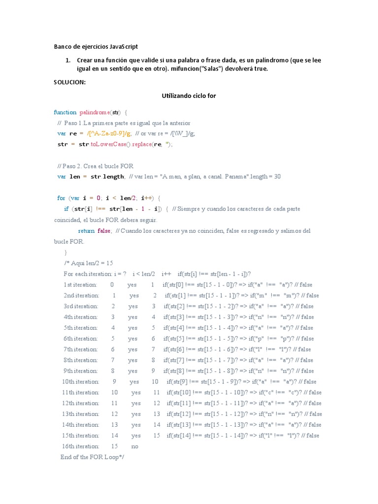 Banco de Ejercicios JavaScript | PDF