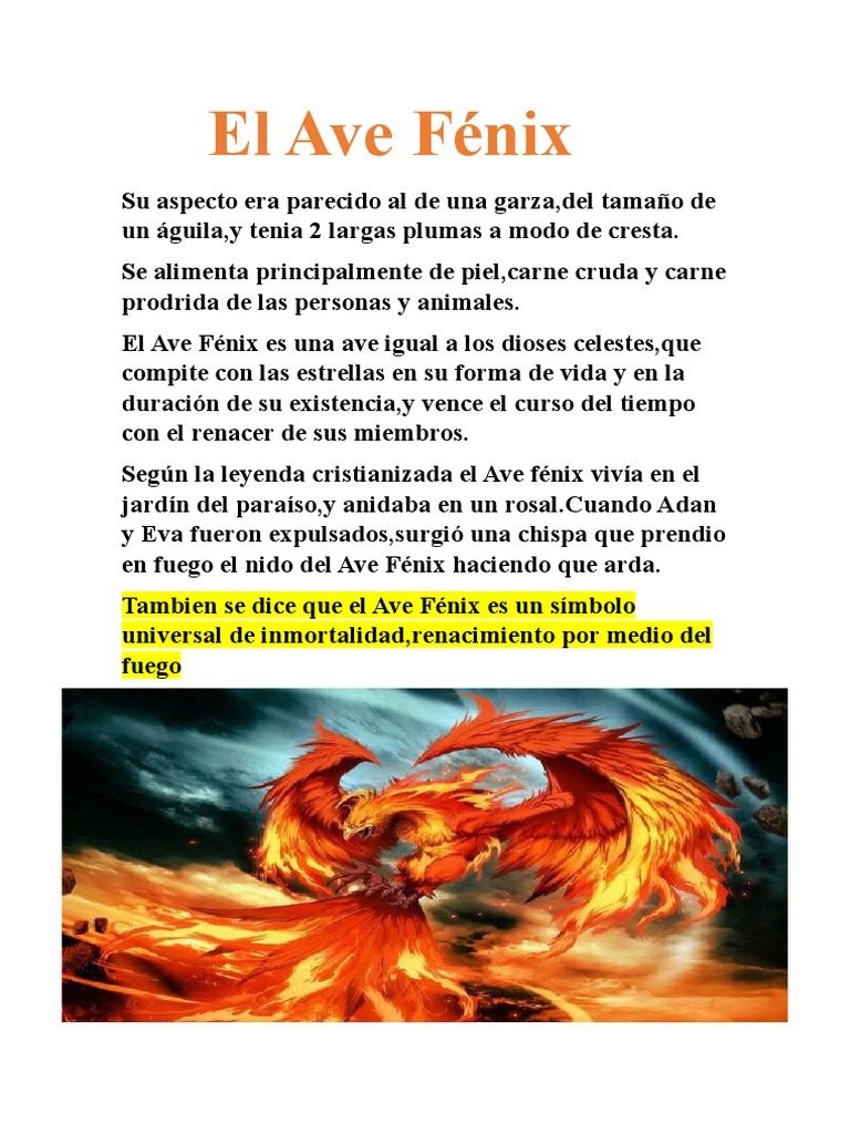 Leyenda del Ave Fénix y su Significado | PDF