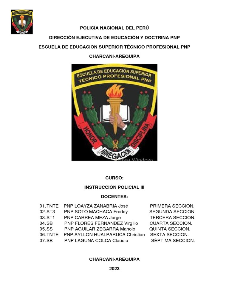 Silbus Instruccion Policial Iii Protectores Democracia | PDF | Policía | Mano