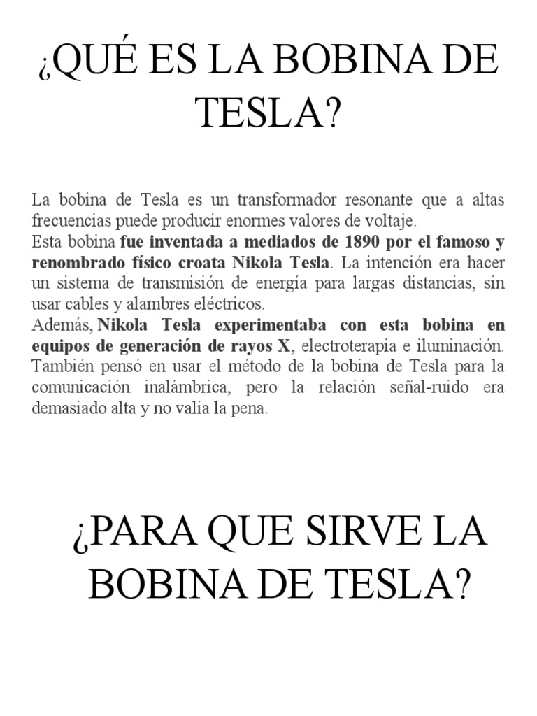 Qué Es La Bobina de Tesla | PDF | Ingenieria Eléctrica | Transformador
