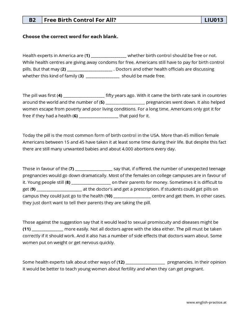 Liu013 Free Birth Control For All | PDF | Birth Control | Pregnancy