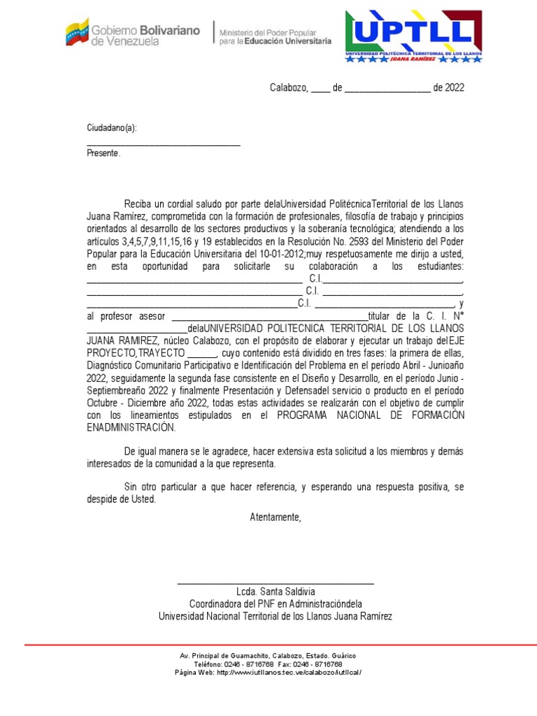 Formatos Proyecto | PDF