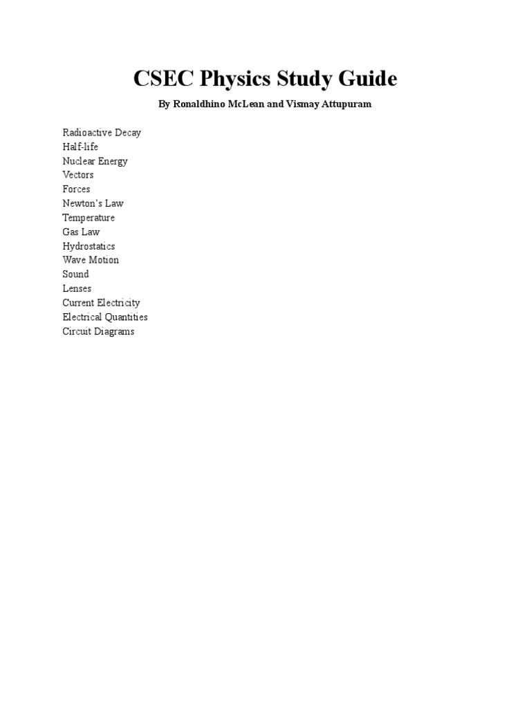 05 - CSEC Physics Study Guide Notes | PDF