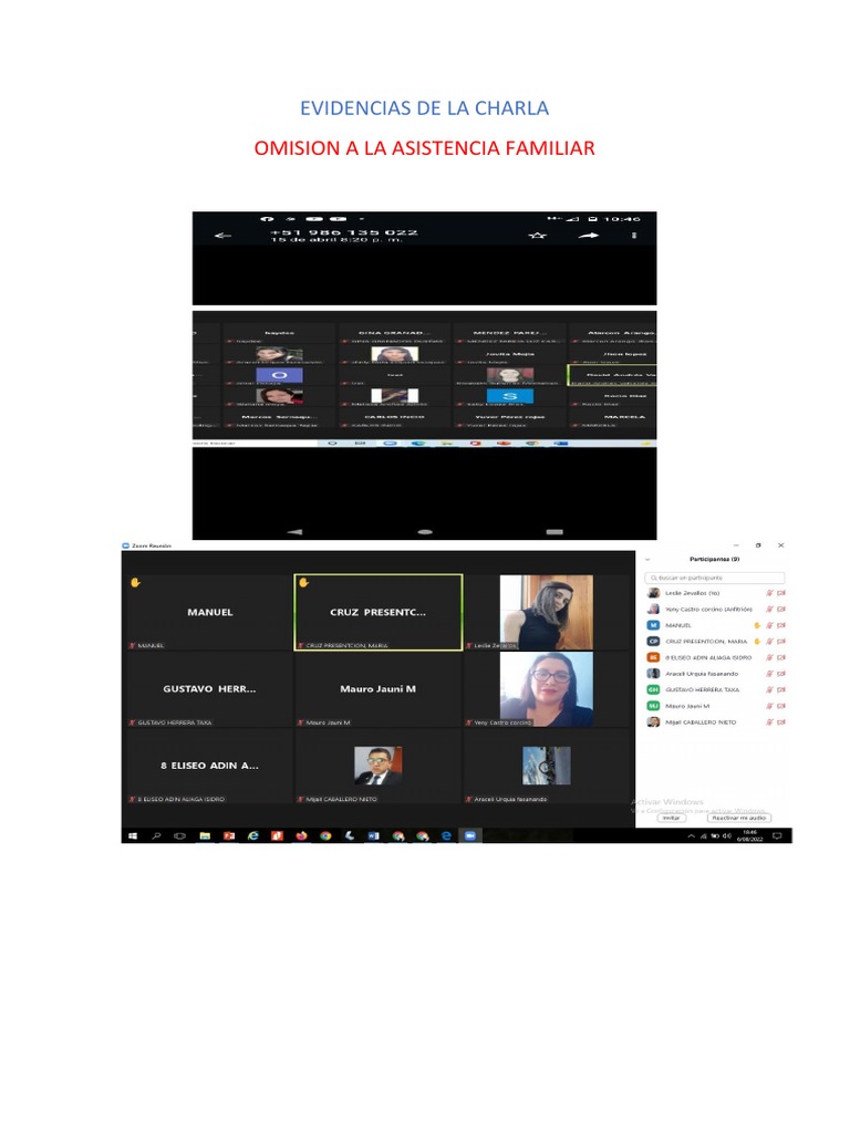 Evidencias de La Charla | PDF