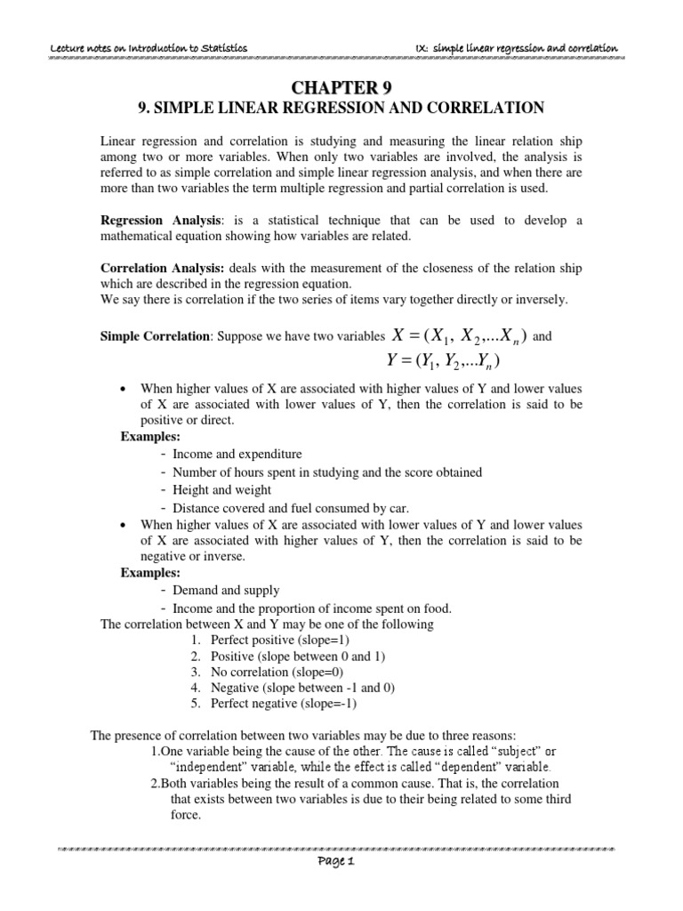 Chapter-9-Simple Linear Regression & Correlation | PDF