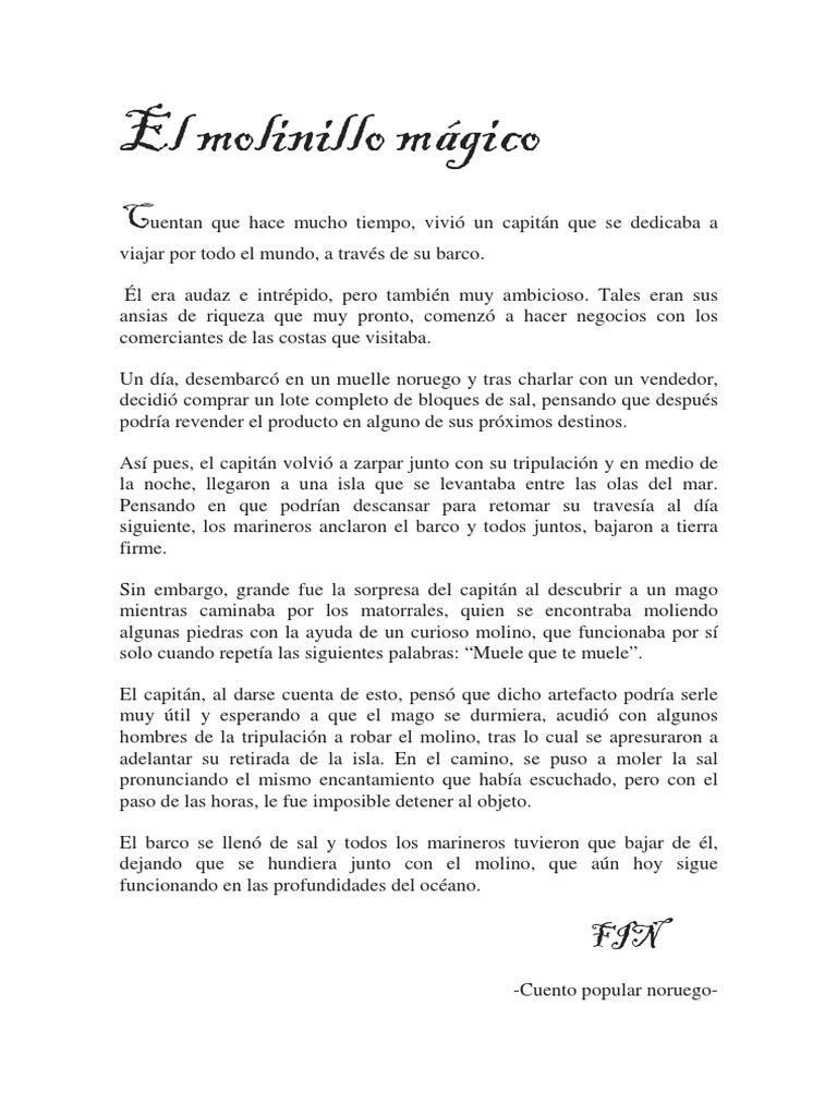 El Molinillo Mc3a1gico | PDF